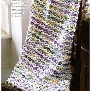 Reversible Shells Crochet Afghan Pattern, Nursery Crocheting Blanket ...