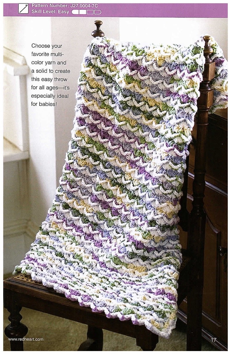 Reversible Shells Crochet Afghan Pattern, Nursery Crocheting Blanket ...