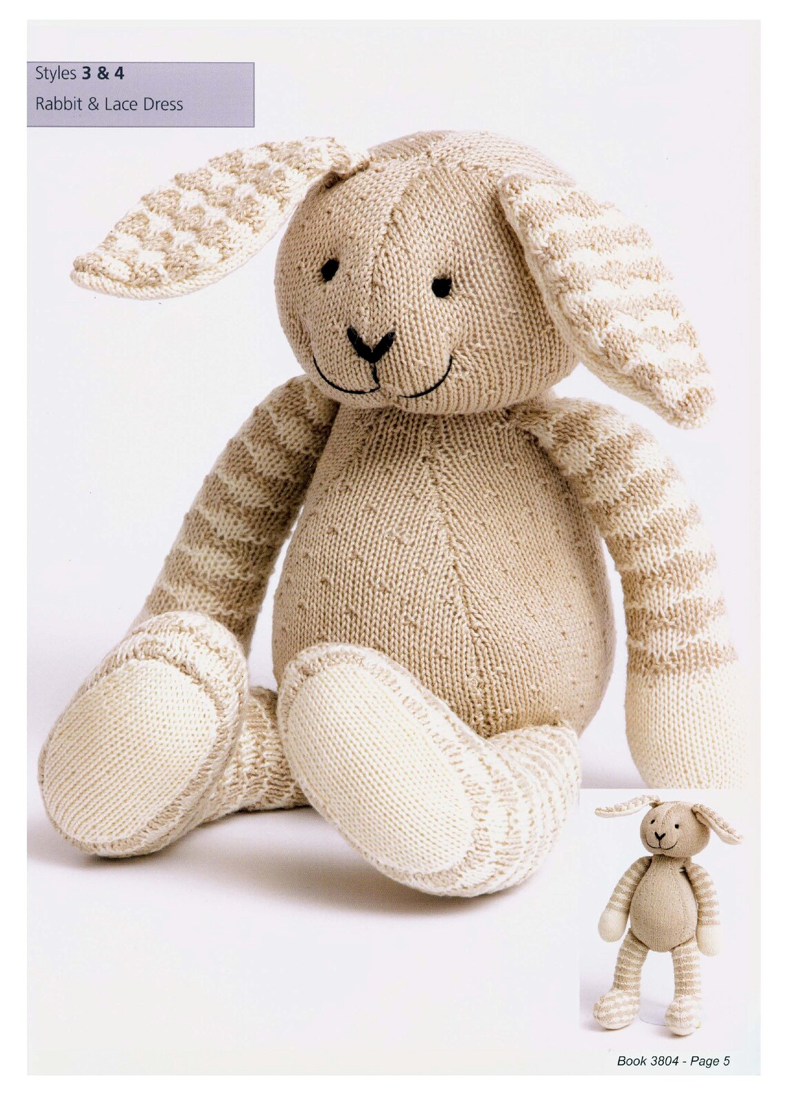 Rabbit Toy Knitting Pattern PDF, Soft Knitted Rabbit, Stuffed Animal ...