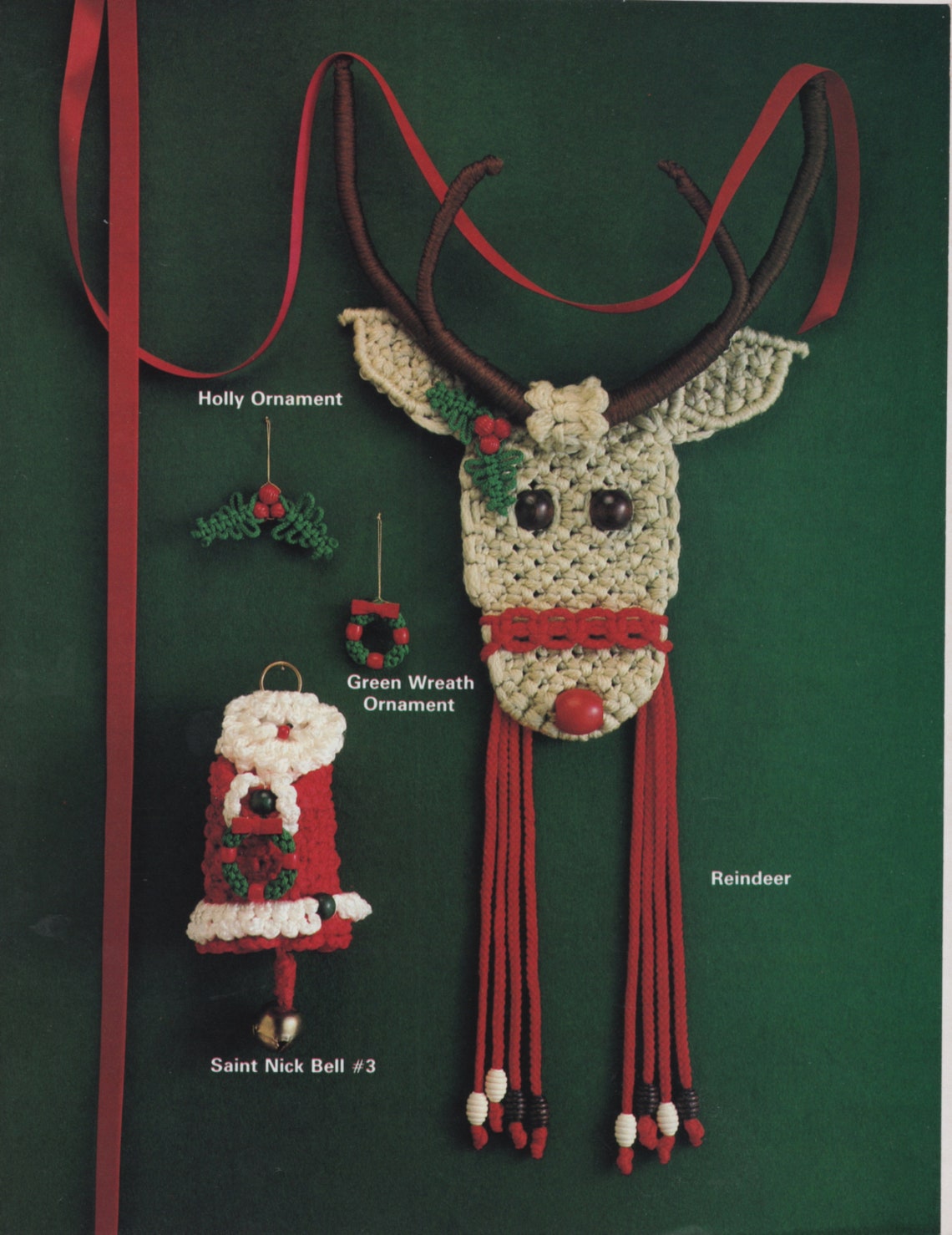 4 Macrame Vintage Patterns Christmas Reindeer Macrame Saint - Etsy