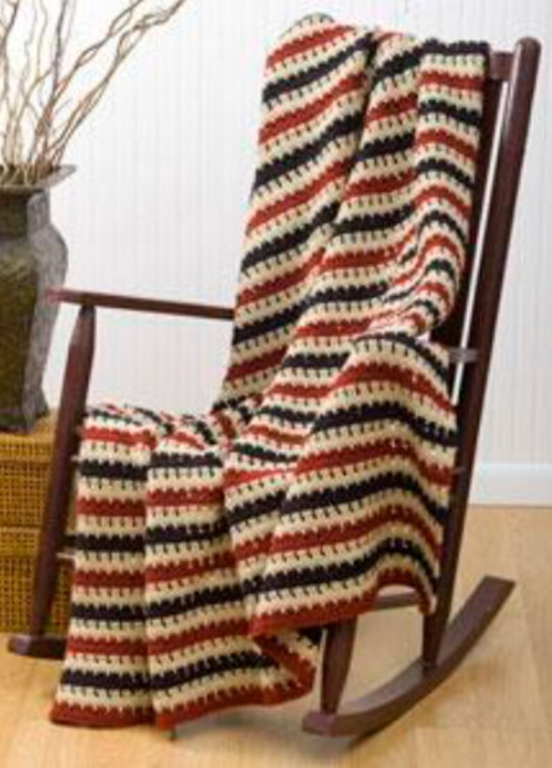 Vintage Cozy Afghan Crochet Pattern, Nursery Crocheting Blanket Pattern ...