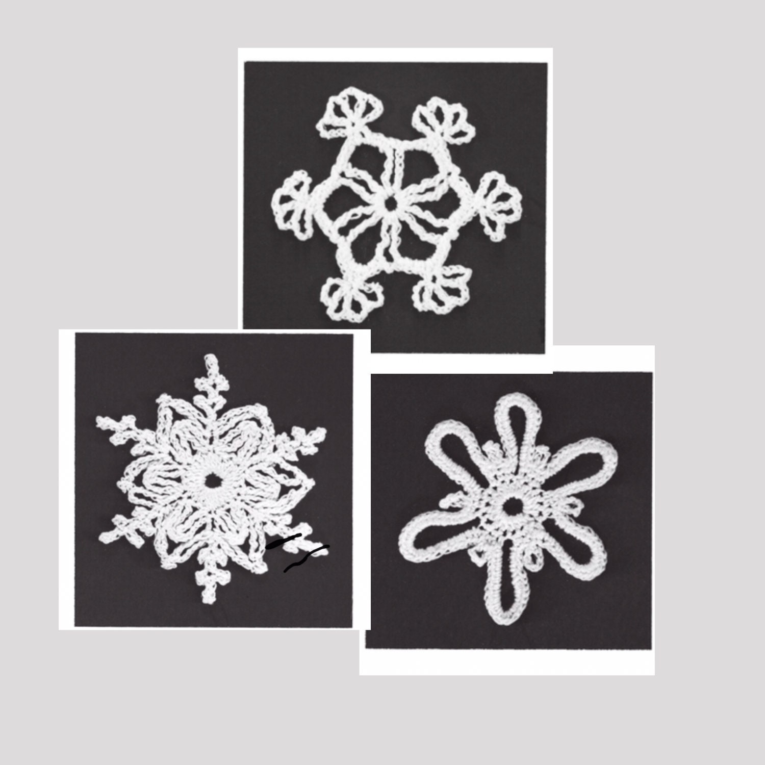 3 Easy Crochet Snowflake Patterns, PDF, Crochet Snowflake Pattern ...