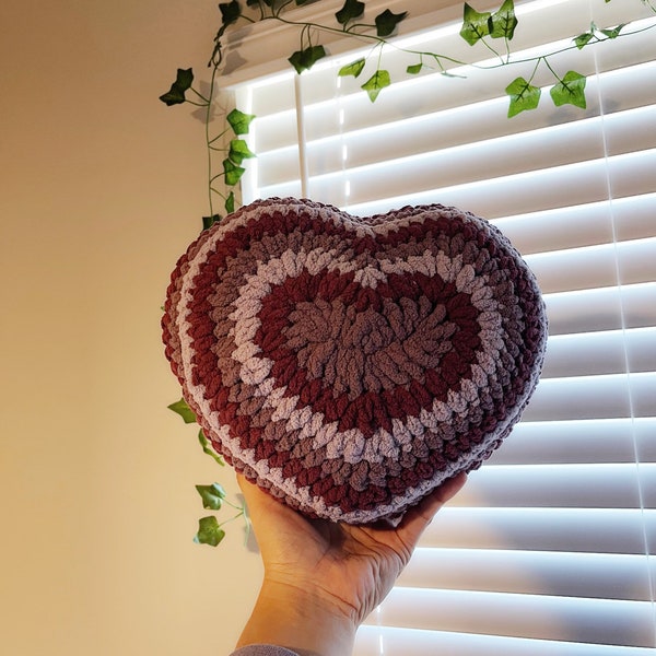 Crochet Heart Pillow - Etsy