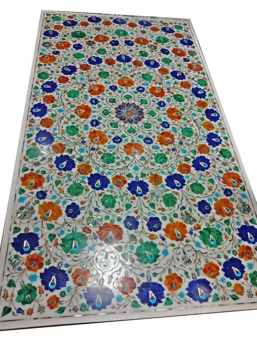 Floral Marble Table Top: Handmade Semi Precious Stone Inlay - Etsy