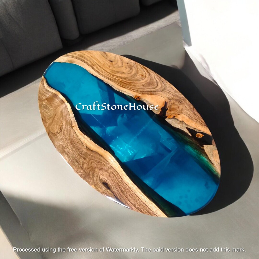Luxury Oval Epoxy Resin Dining Table Top Handmade Center Sofa, Hallway ...