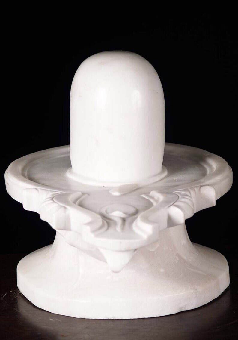 Handmade White Marble Shiva Lingam Idol: Home Temple Decor - Etsy