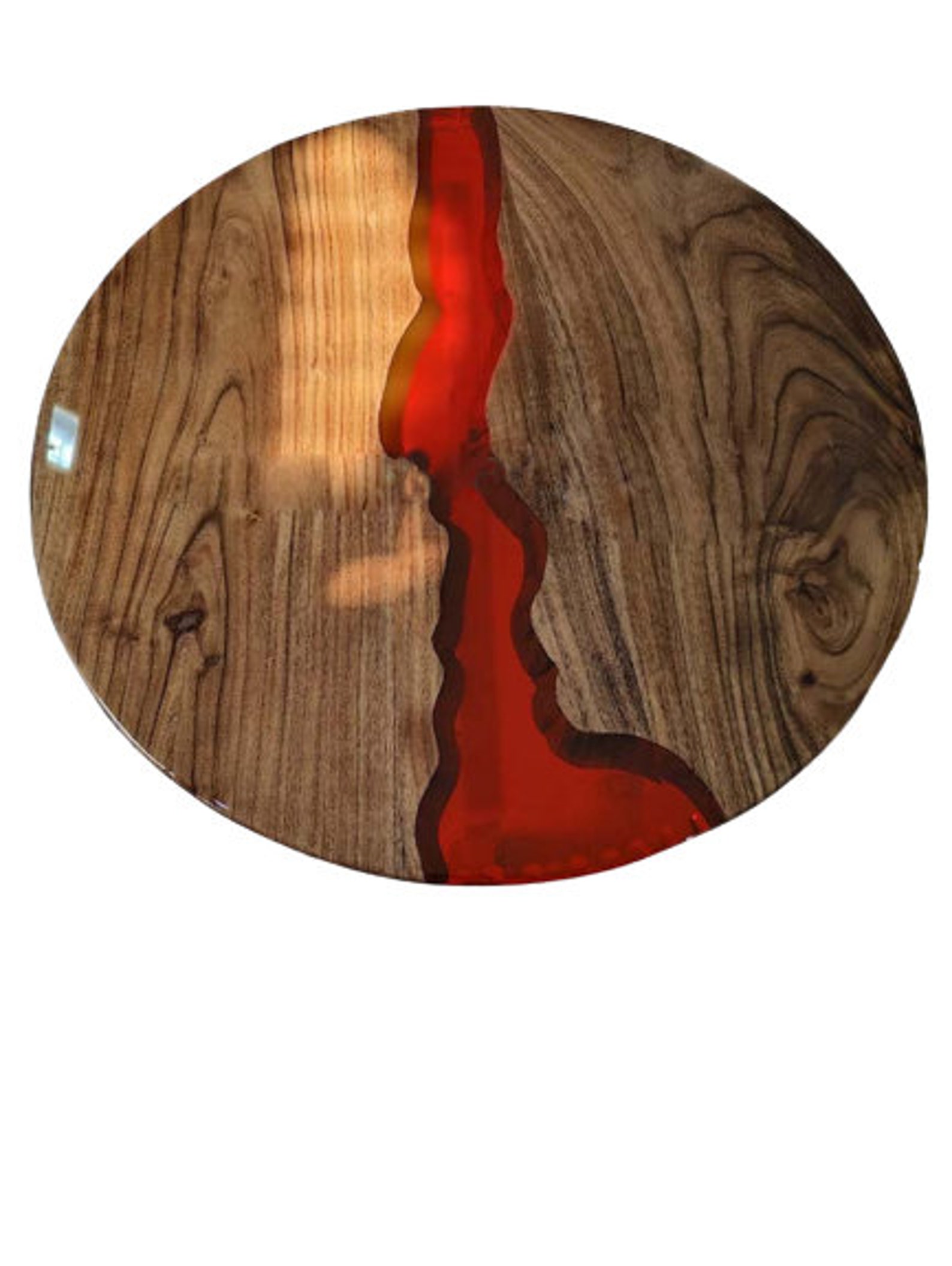 Red Epoxy Table Top Round for Living Room Hallway Custom to Order Resin ...