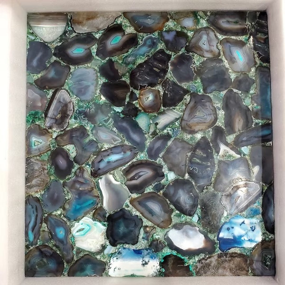 Square Agate Table Top, Agate Kitchen Table, Console Table Top, Custom ...