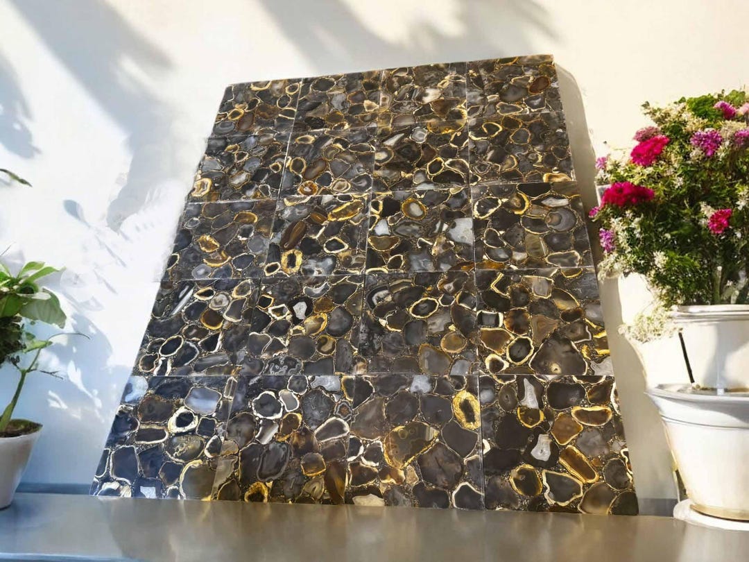 Natural Wild Agate Stone Table Top: Handmade Gemstone Decor - Etsy