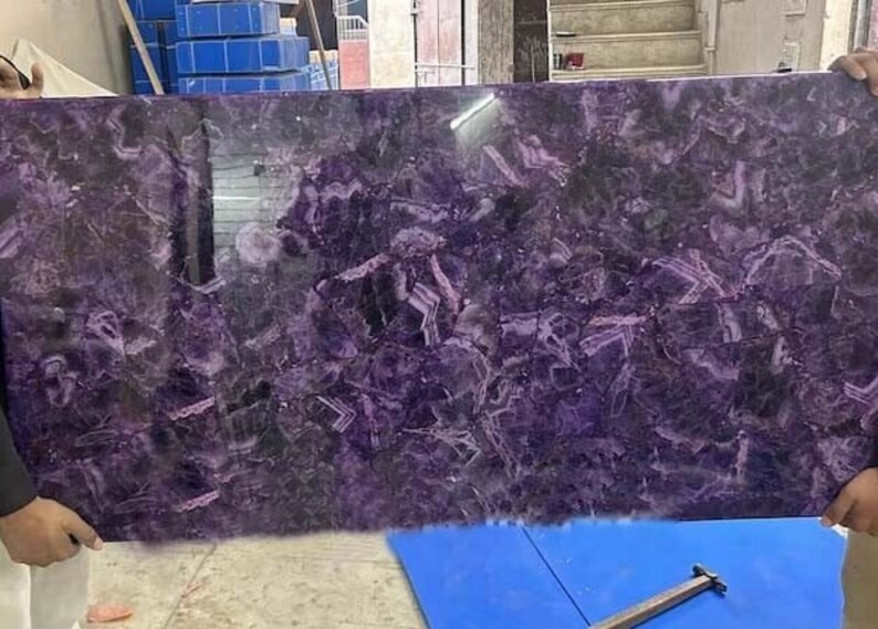 Amethyst Stones Countertop / Dining Table, Purple Amethyst Stone ...