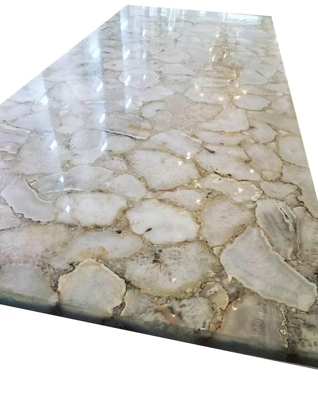 Handmade White Agate Table Top: Custom Dining Table, Kitchen Counter - Etsy