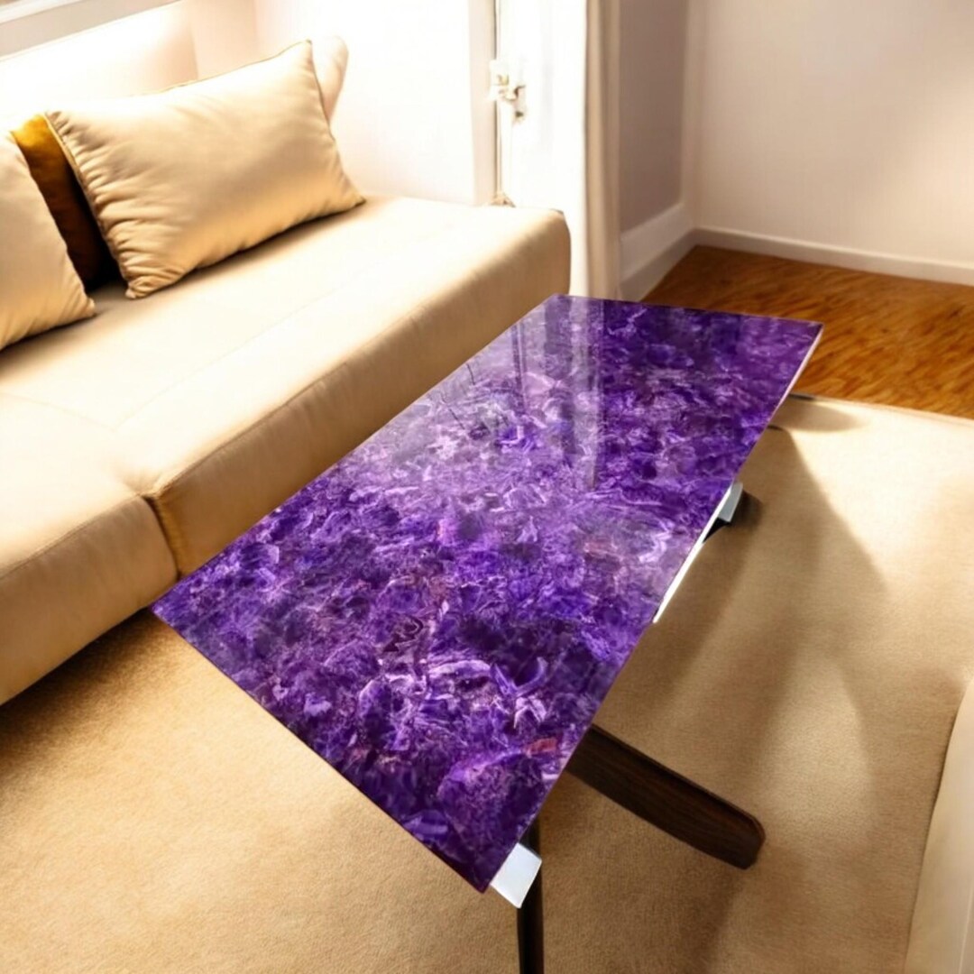 Amethyst Rectangle Table Top, Stone Coffee Table , Counter Tabletop ...