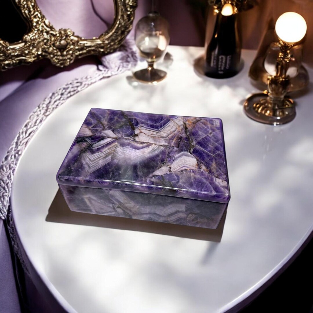 4x3x2 Purple Amethyst Gemstones Jewelry Box Storage & Organisation ...