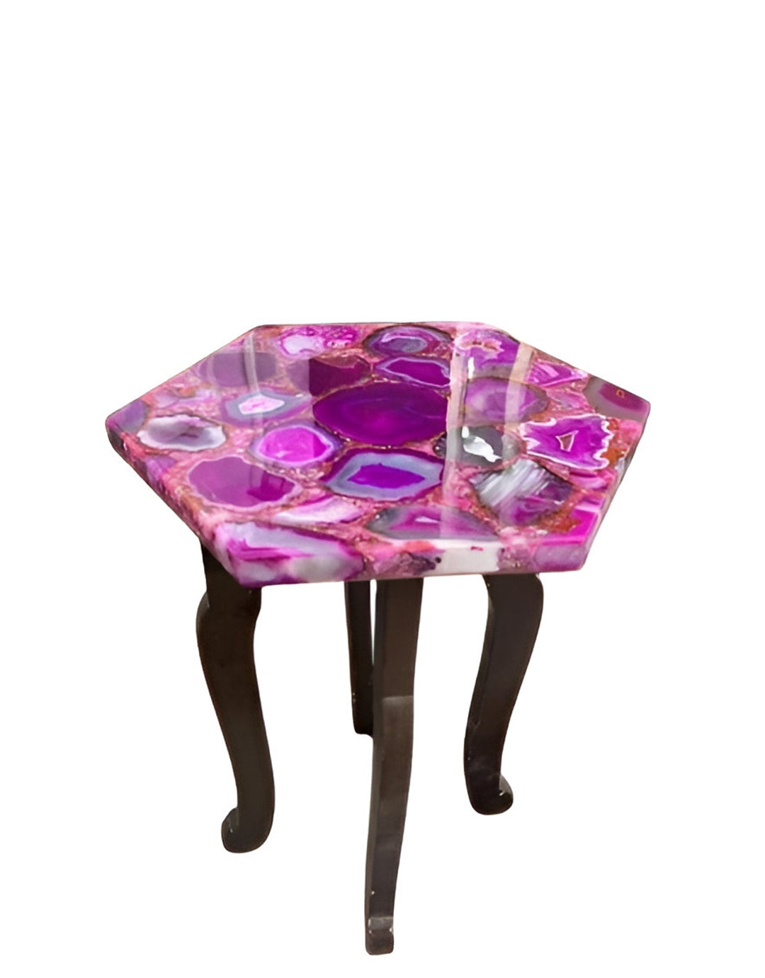 Pink Agate Coffee Table, Stone Side Table, for Bedroom Decor, Custom ...