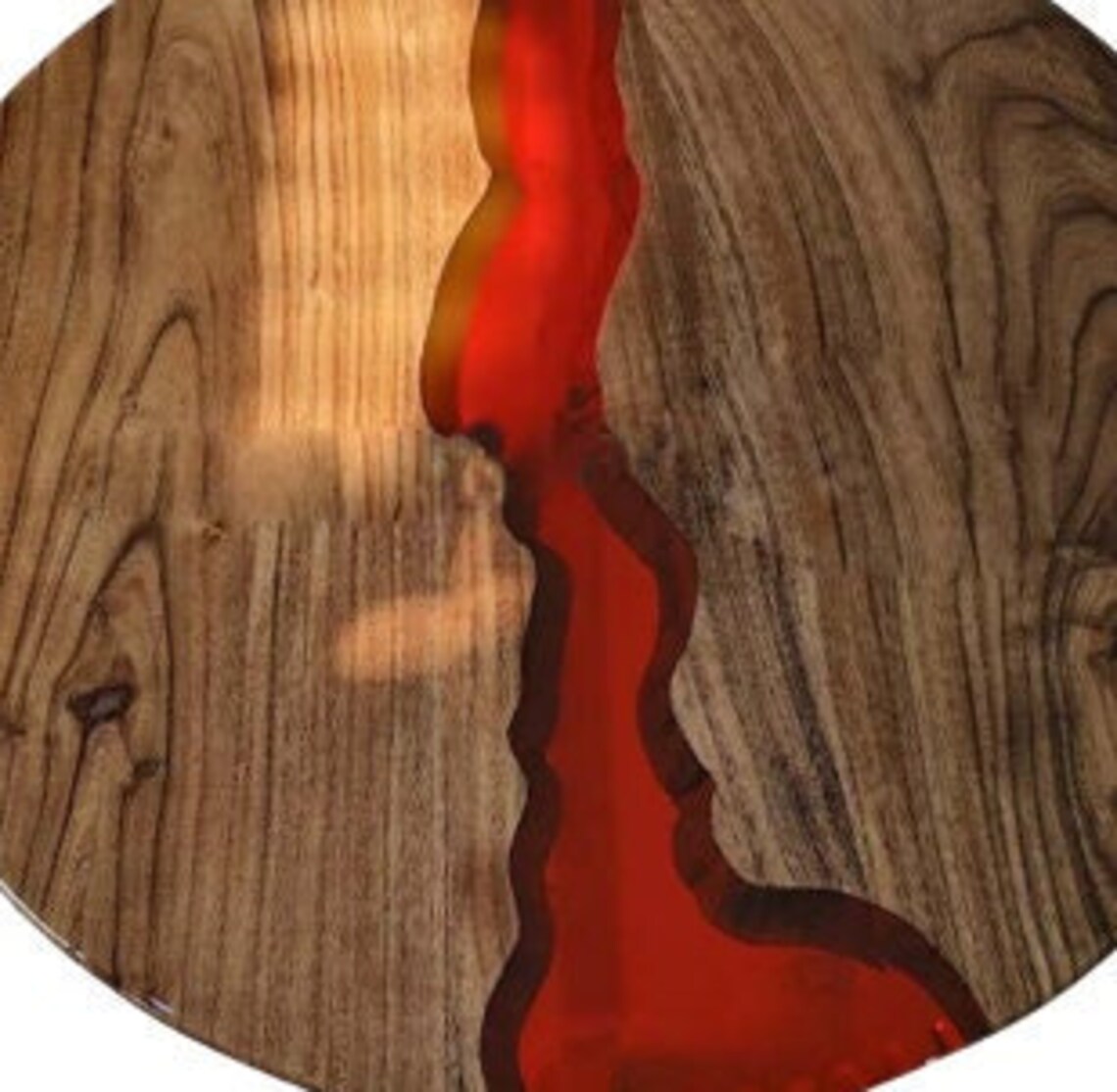 Red Epoxy Table Top Round for Living Room Hallway Custom to Order Resin ...