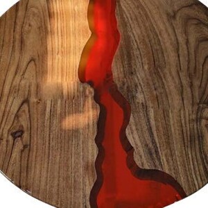 Red Epoxy Table Top Round for Living Room Hallway Custom to Order Resin ...