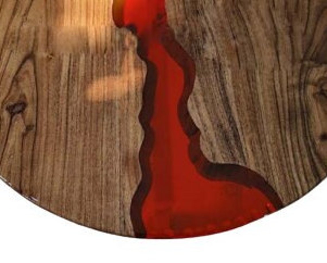 Red Epoxy Table Top Round for Living Room Hallway Custom to Order Resin ...