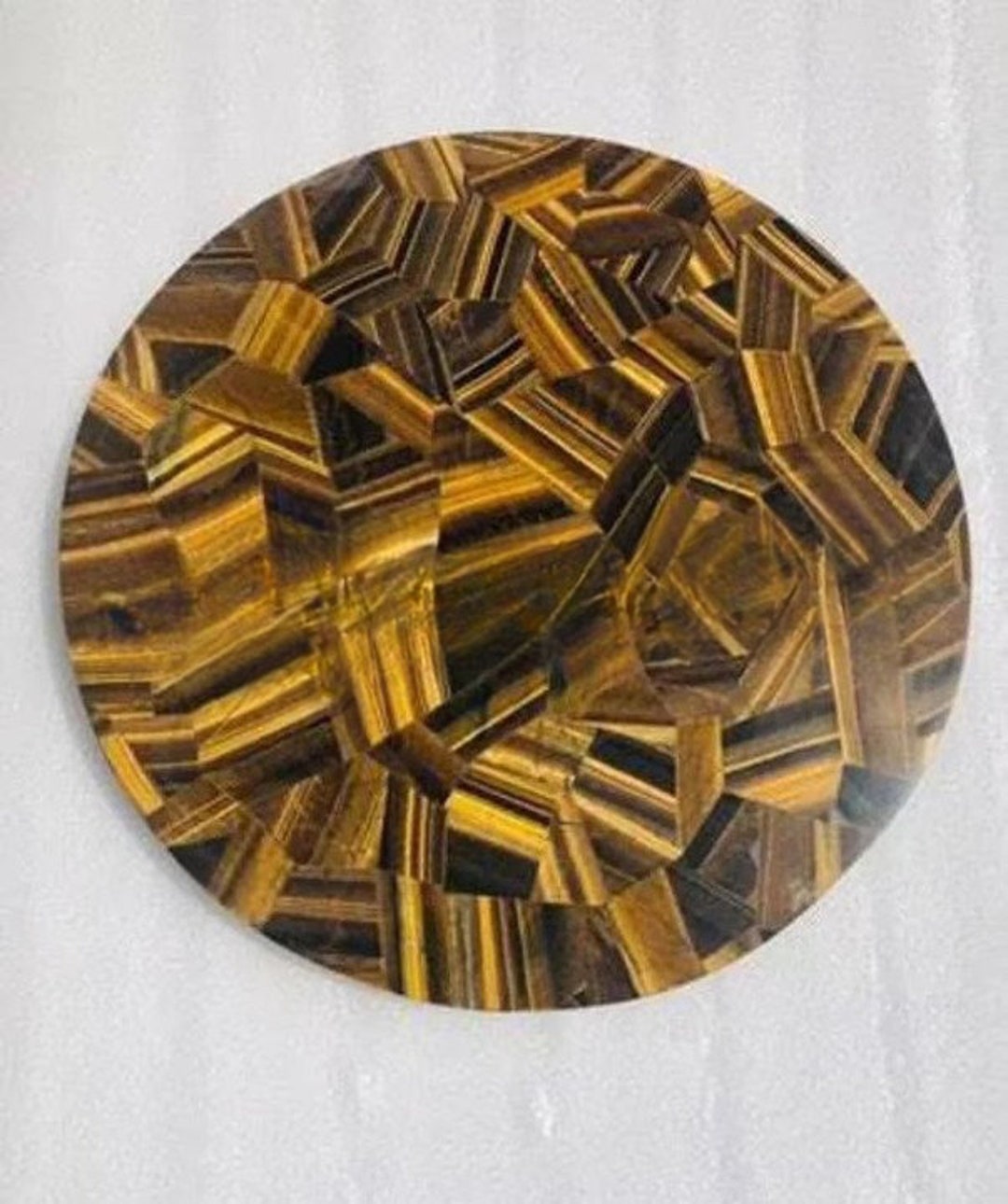 Outdoor Coffee Table, Round Tiger Eye Table Top, Tiger Kitchen Table ...