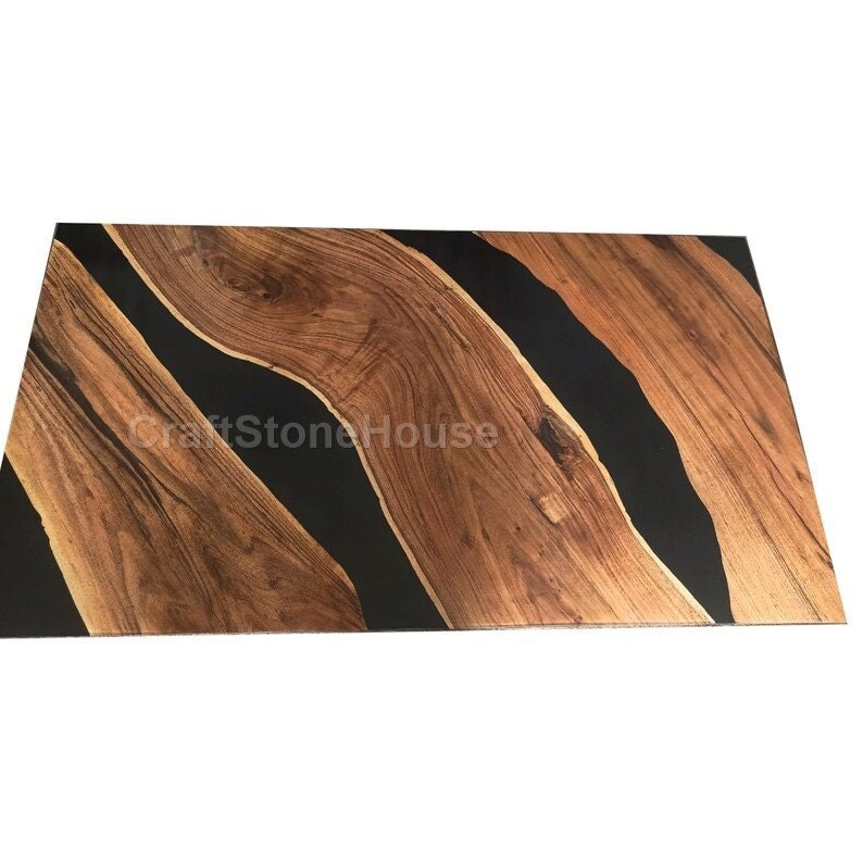 Black Epoxy Dining Table Top, Corner Side Table Top, Made to Order ...