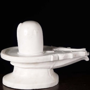 Handmade White Marble Shiva Lingam Idol: Home Temple Decor - Etsy