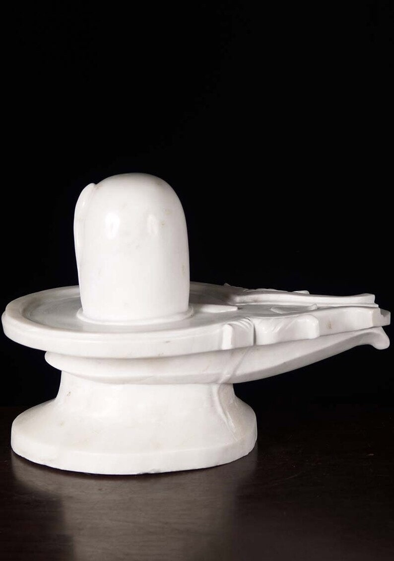 Handmade White Marble Shiva Lingam Idol: Home Temple Decor - Etsy