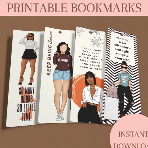 Black Girl Bookmarks Black Woman Bookmark Printable - Etsy UK