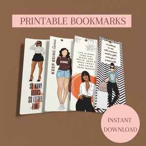 Black Girl Bookmarks Black Woman Bookmark Printable Bookmark African ...