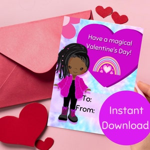 Printable Valentine's Day Cards Black Girl Printable - Etsy