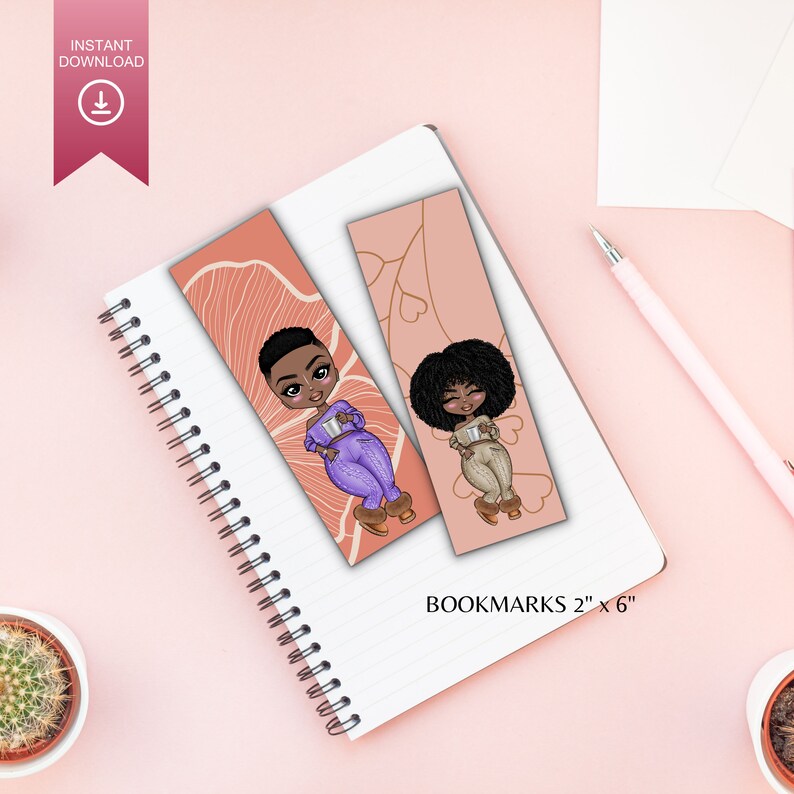 Black Girl Bookmarks | Black Woman Bookmark | Printable Bookmark ...