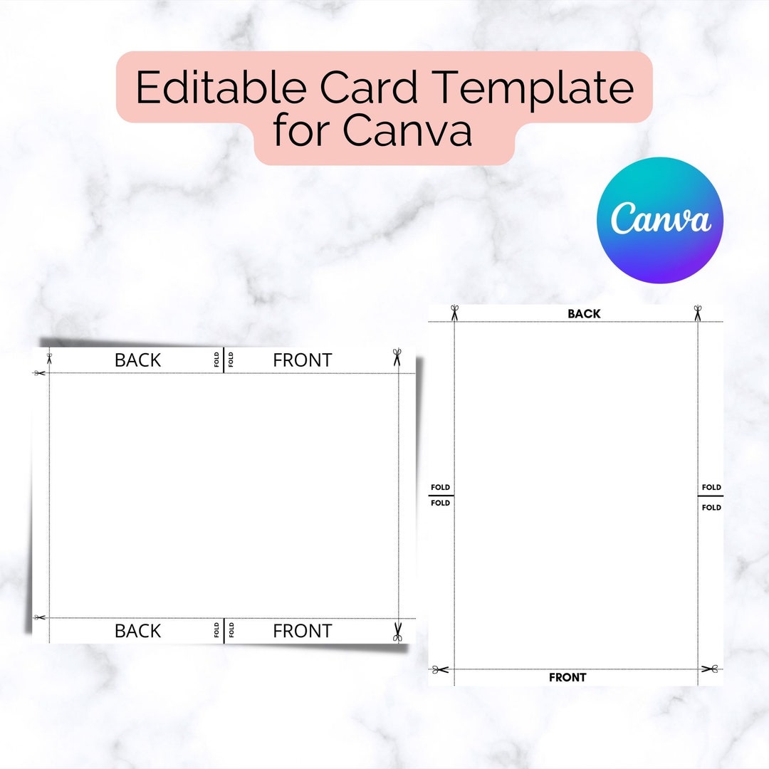 Editable Card Template for Canva | Greeting Card Template | Blank Card ...