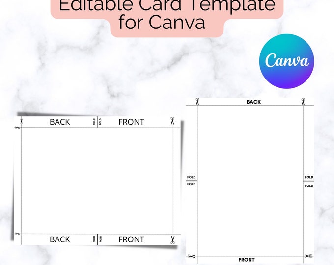 Easy DIY Labelled Small Greeting Card Canva Template - Card Design - 4 ...