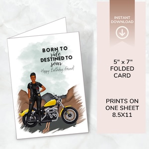 Happy Birthday Card | Printable Card for Birthday | Motorcycle Birthday ...