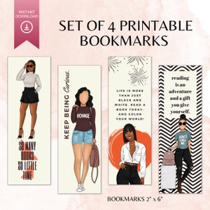Black Girl Bookmarks | Black Woman Bookmark | Printable Bookmark ...