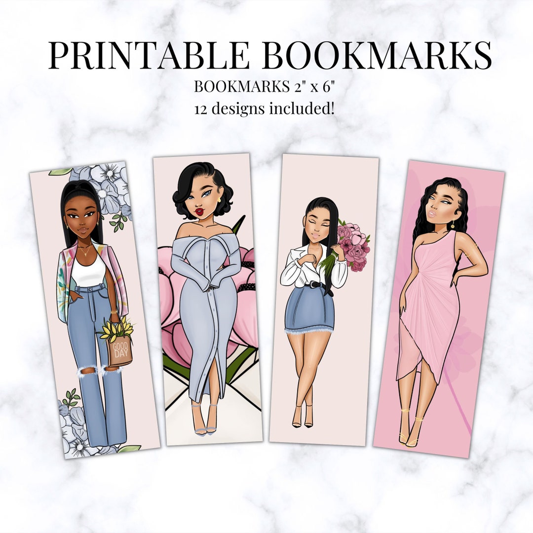 Printable Bookmark With Floral Designs | Bookmarks for Black Women ...