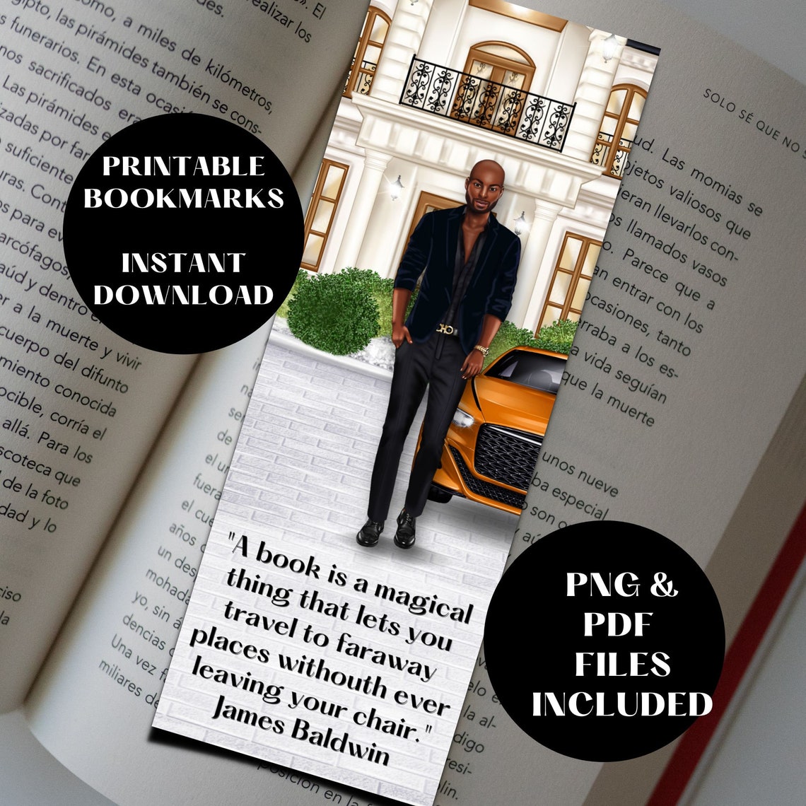 Bookmarks for Men Printable Bookmarks Book Gifts Father's Day Gifts for ...