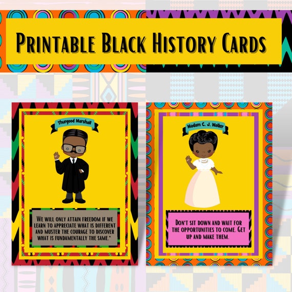Black History Cards Printable Black History Posters Black | Etsy