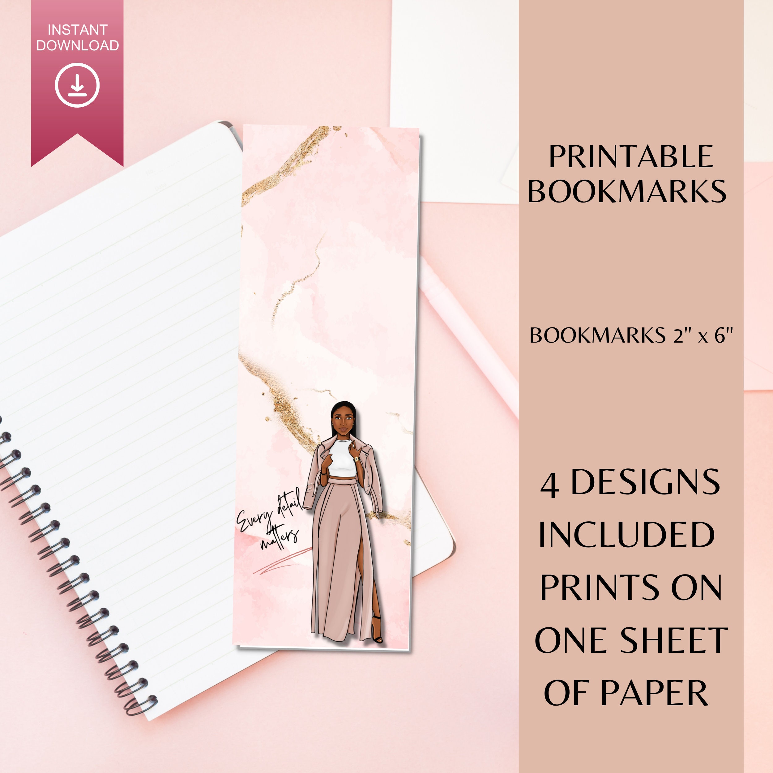 Black Girl Bookmarks | Black Woman Bookmark | Printable Bookmark ...