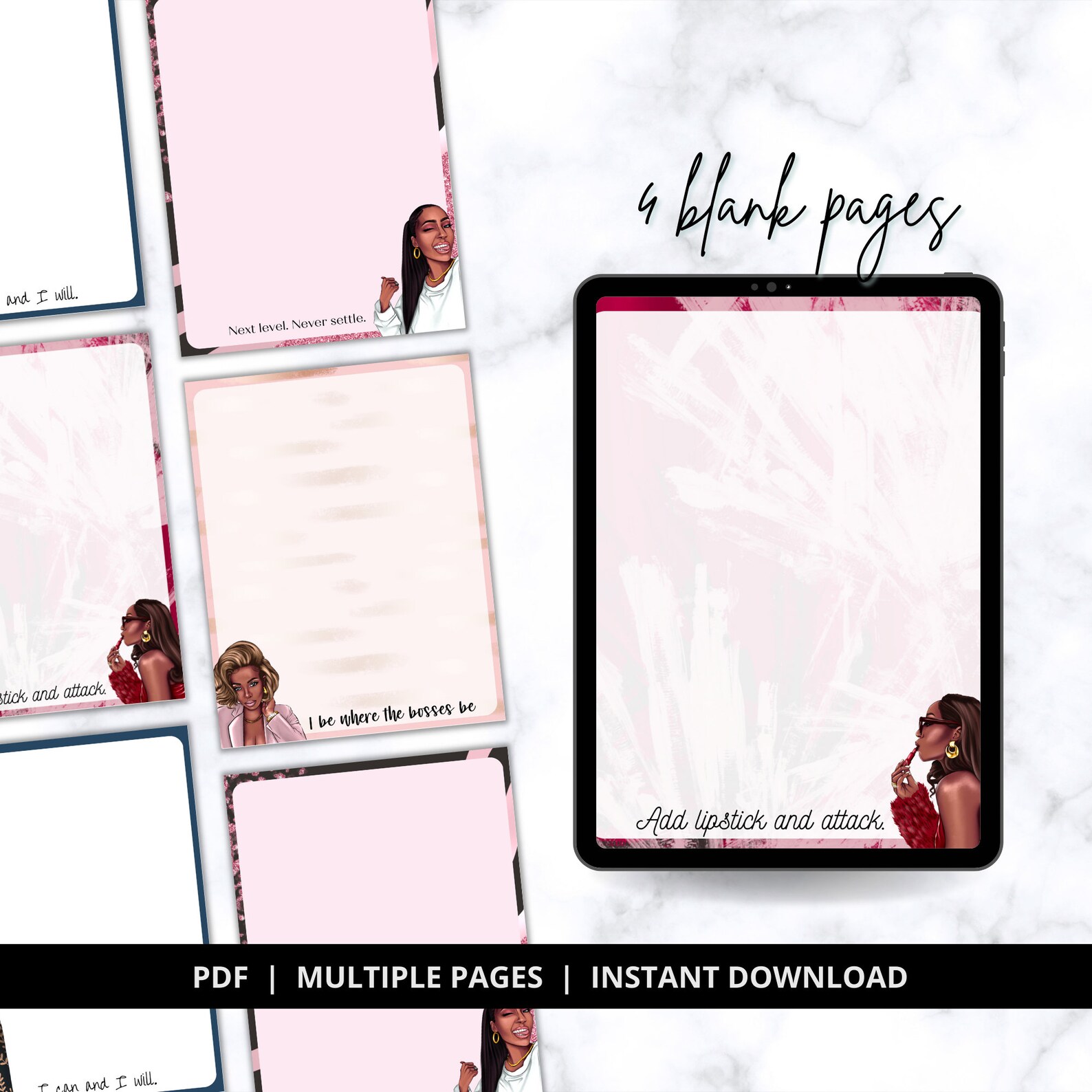 Printable Stationary Pack | Girl Boss Stationary Pack for Goodnotes ...