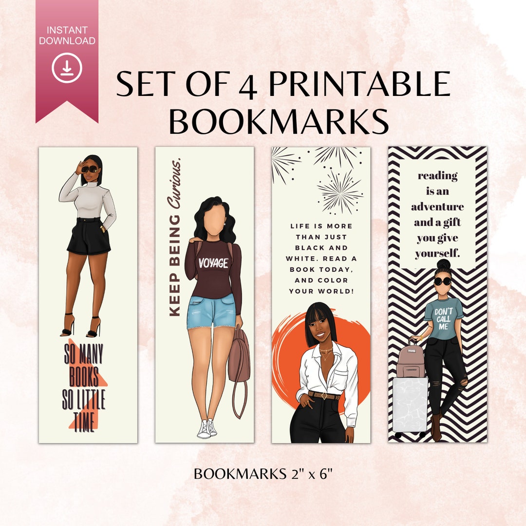 Black Girl Bookmarks | Black Woman Bookmark | Printable Bookmark ...