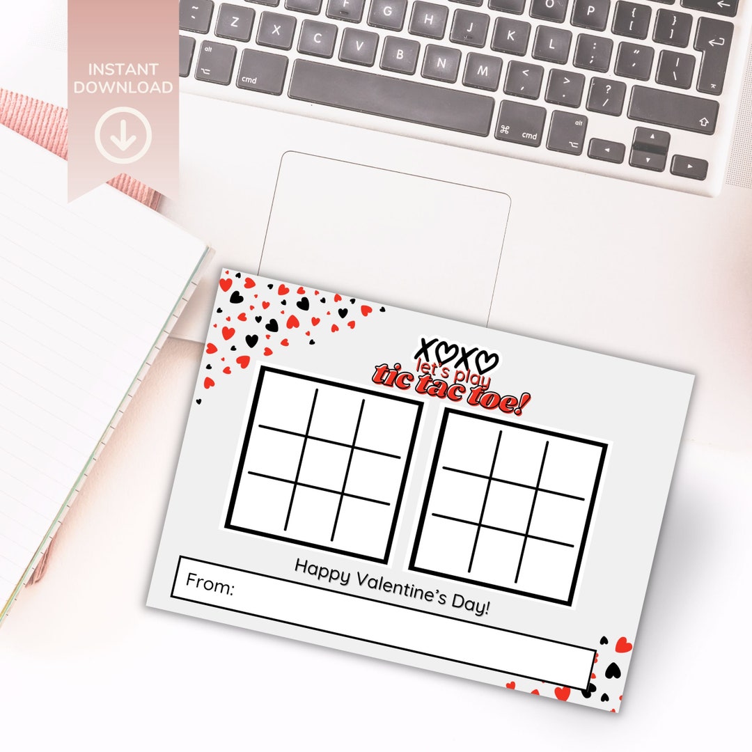 Tic Tac Toe Printable Valentine's Day Cards for Classroom | Valentine ...
