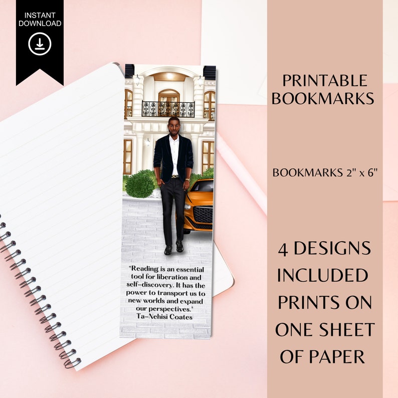 Bookmarks for Men | Printable Bookmarks | Book Gifts | Father's Day ...