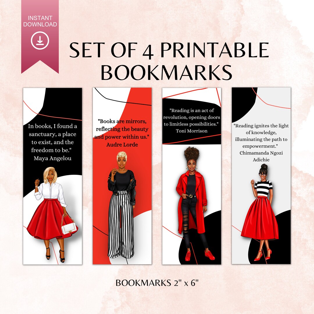 Bookmarks for Black Women | Printable Book Gifts | African American ...