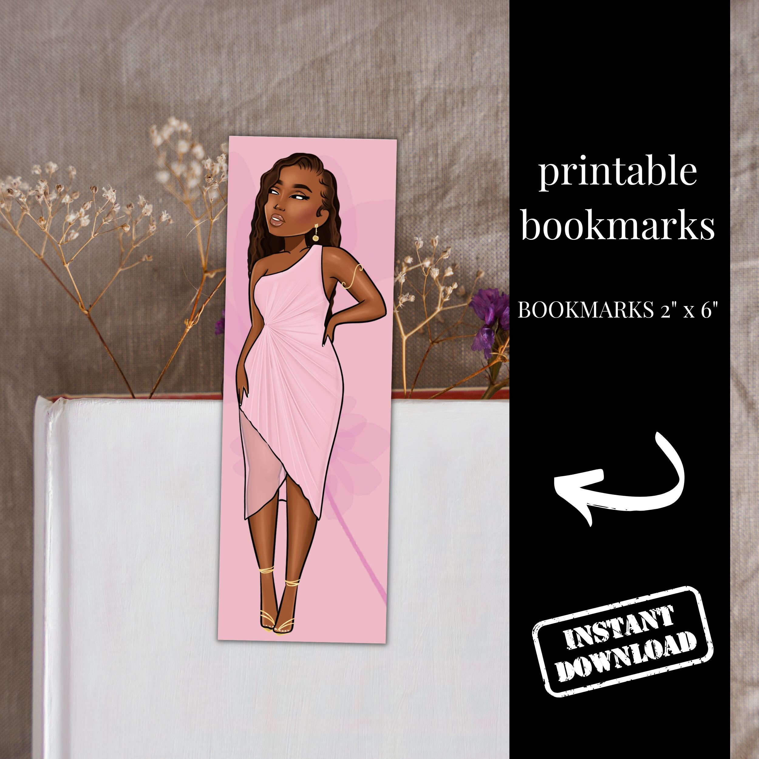 Printable Bookmark With Floral Designs | Bookmarks for Black Women ...