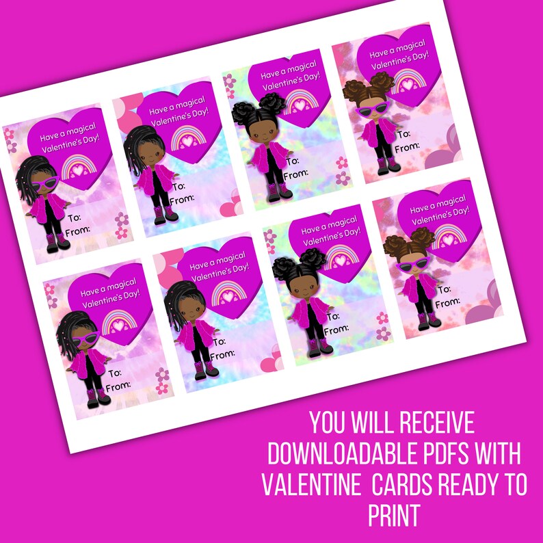 Printable Valentine's Day Cards, Black Girl Printable Valentines Day ...
