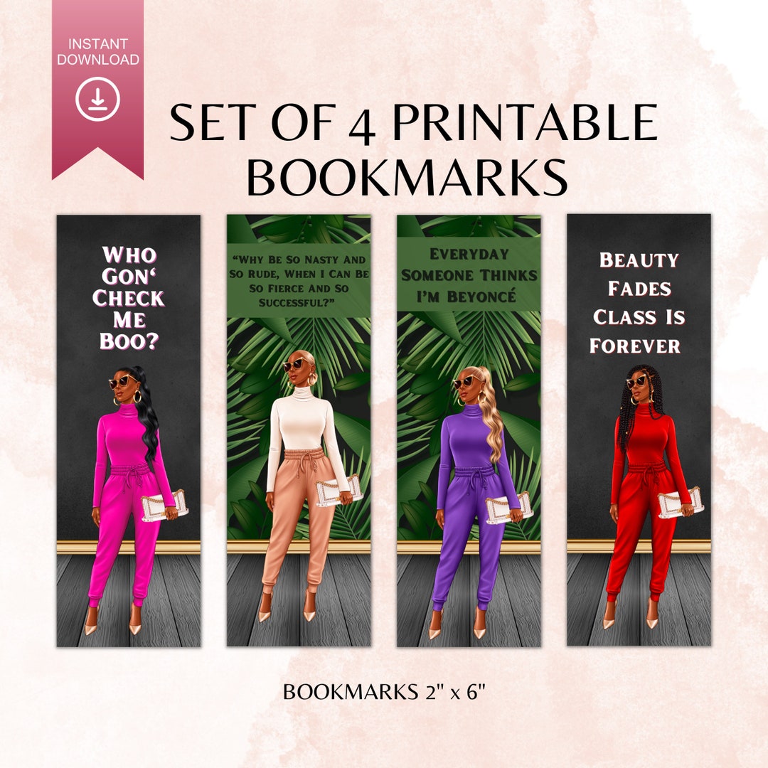Black Girl Bookmarks Black Woman Bookmark Printable Bookmark African ...