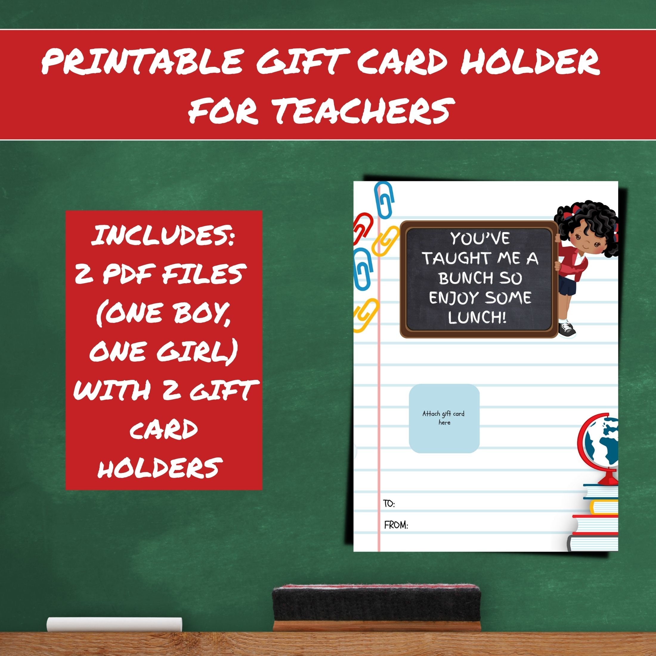 Teacher Appreciation Week Gift Card Holder Printable Gift - Etsy