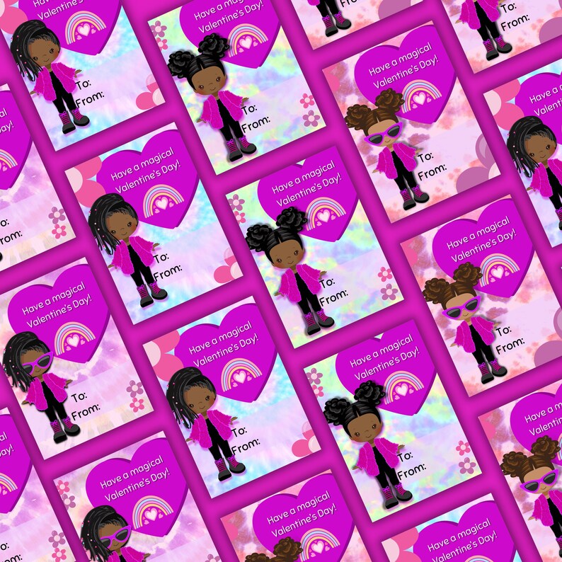 Printable Valentine's Day Cards, Black Girl Printable Valentines Day ...