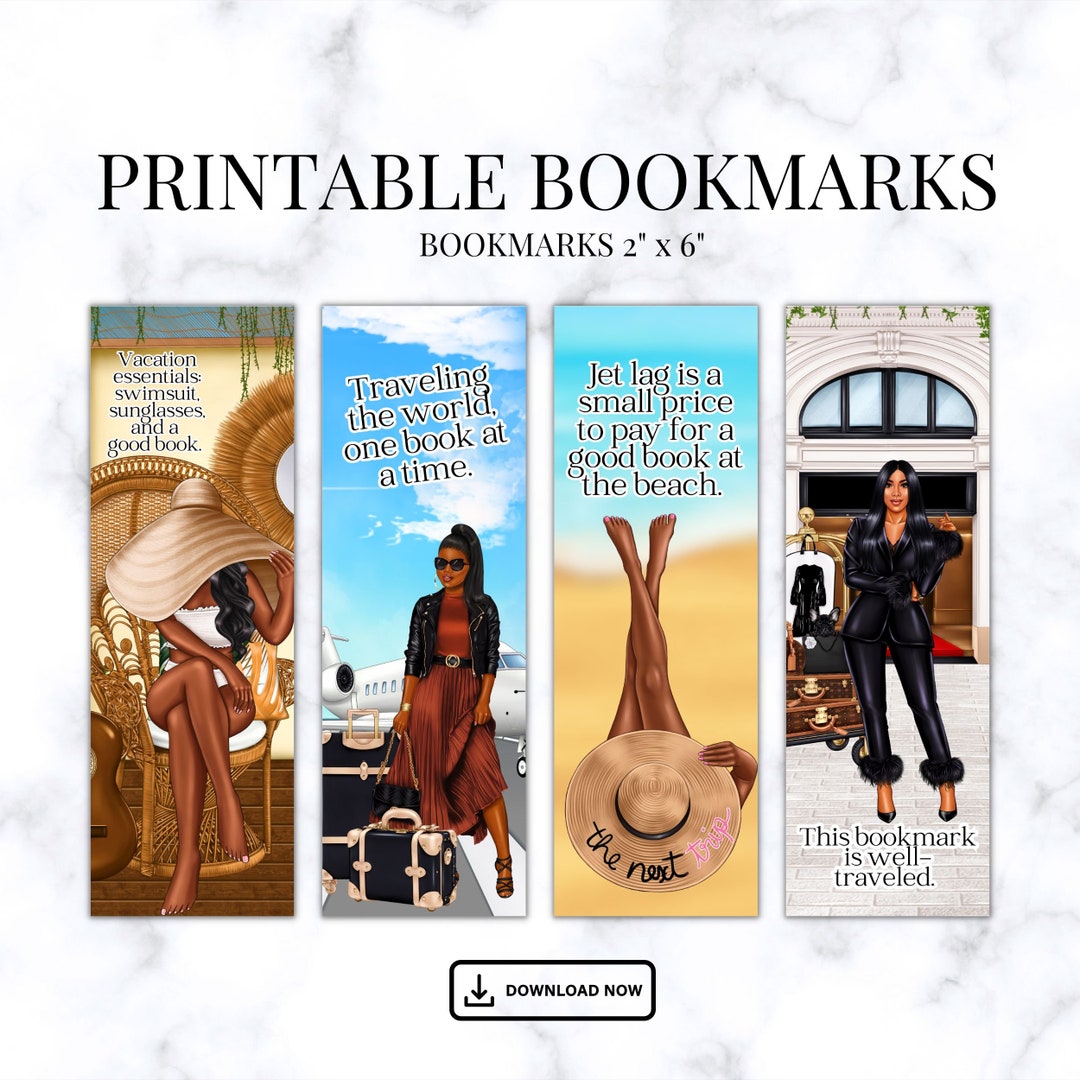 Printable Bookmarks for Travelers | Black Women Bookmarks | Bookmarks ...