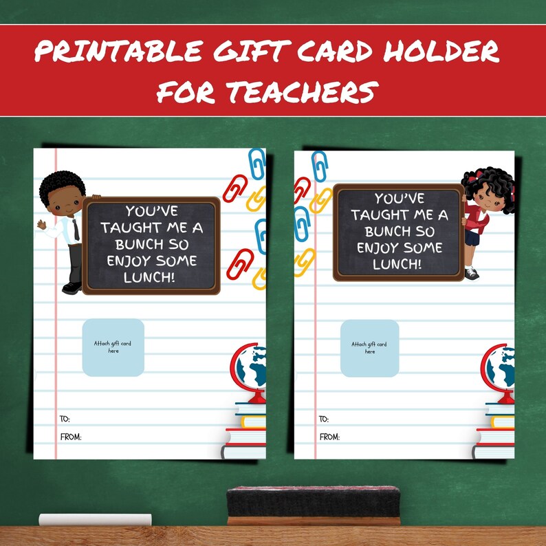 Teacher Appreciation Week Gift Card Holder Printable Gift Card Tag for ...