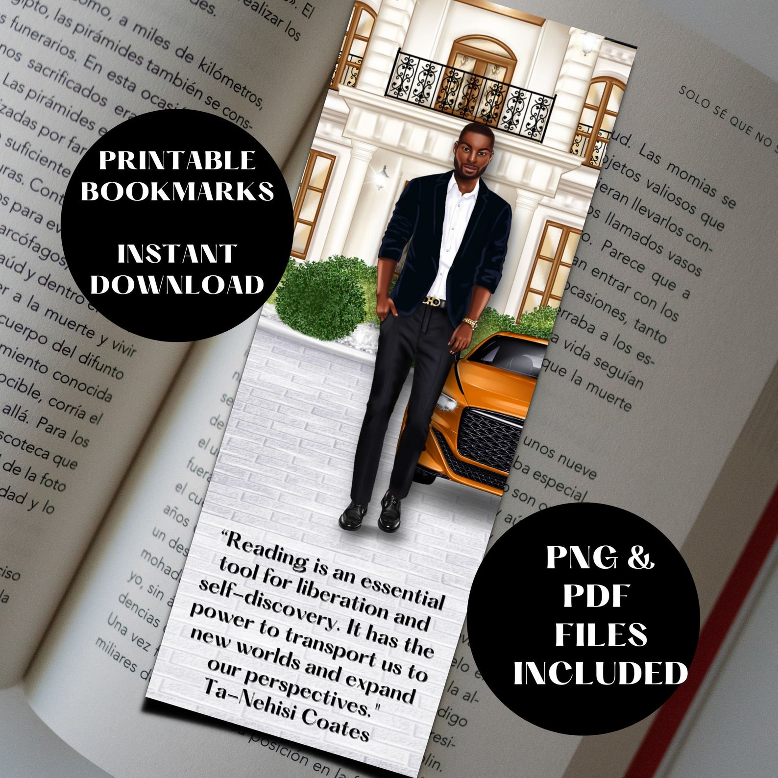 Bookmarks for Men Printable Bookmarks Book Gifts Father's Day Gifts for ...